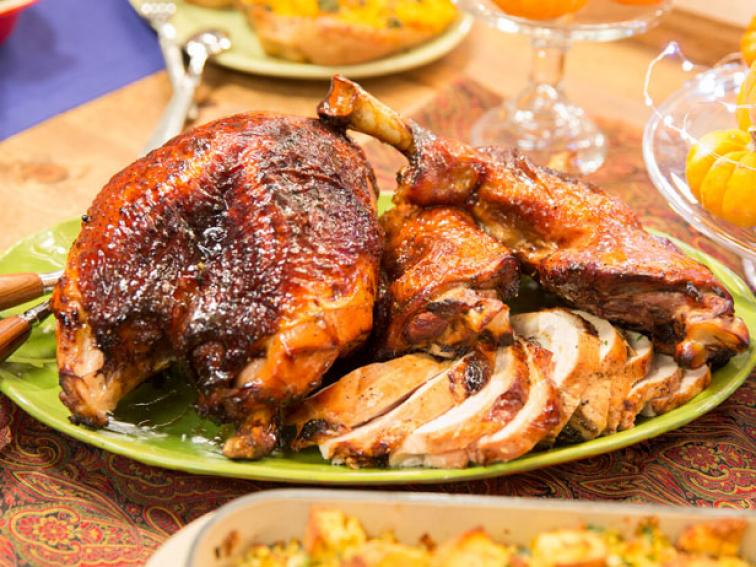 Cider-Brined Turkey with Maple-Cider Glaze Recipe | Rachael Ray | Food ...