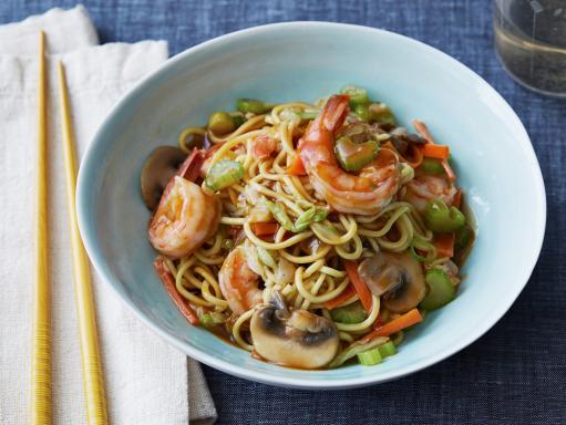 Shrimp Lo Mein Recipe | Kelsey Nixon | Food Network