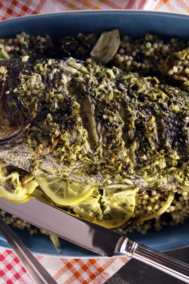 Roasted Whole Black Bass Recipe | Kelsey Nixon | Food Network