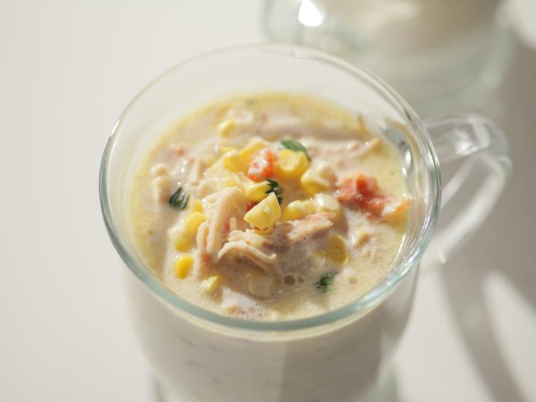 Chicken and White Corn Chowder Recipe | Sandra Lee | Food Network