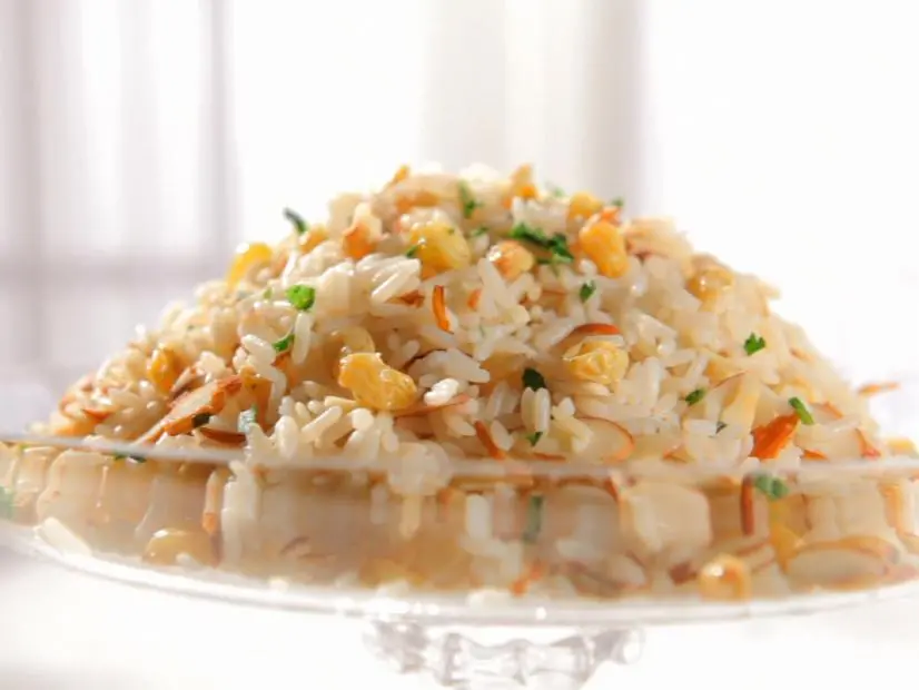 Chardonnay Rice with Golden Raisins Recipe | Sandra Lee | Food Network
