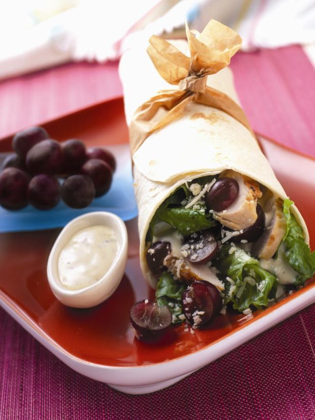 Grape Chicken Caesar Wrap Recipe | Food Network