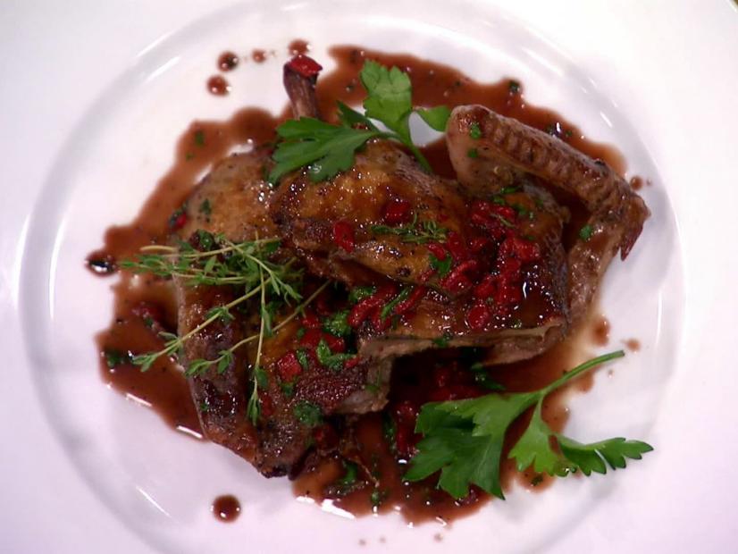 Butterflied Squab with Piquillo Pepper Sauce Recipe | Bobby Flay | Food ...