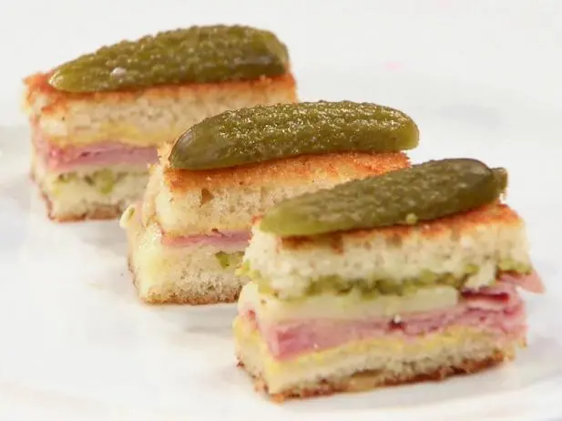 Mini Grilled Gruyere and Ham Sammies with Cornichons Recipe - Chef's ...