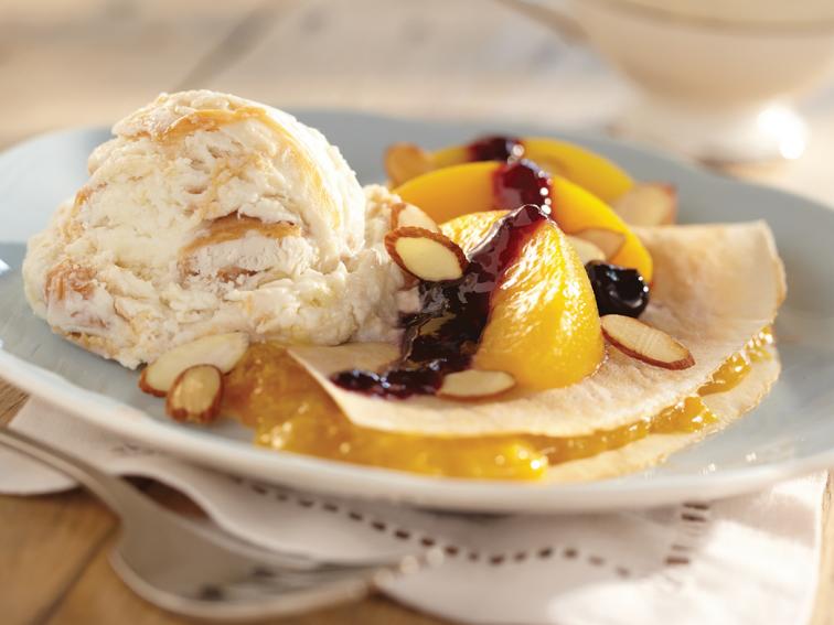 Peach Apricot Melba Crepes Recipe | Food Network