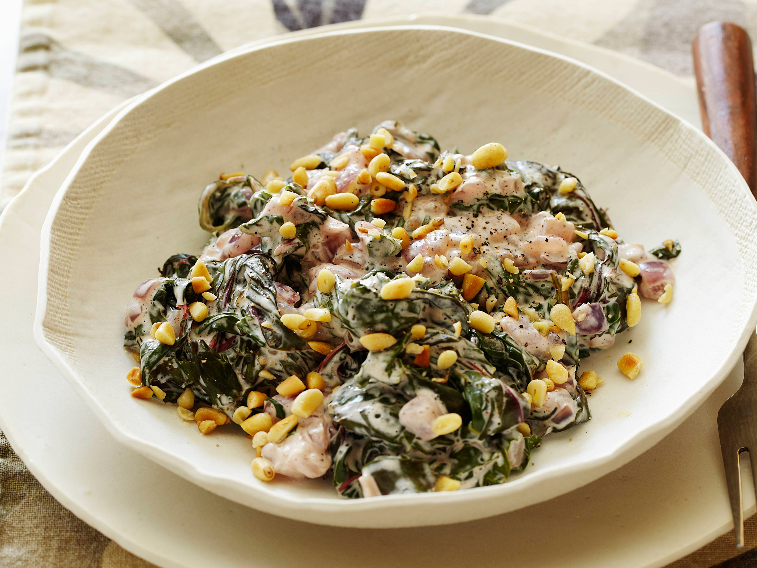 Healthy Creamed Swiss Chard With Pine Nuts Recipe - Chef's Resource Recipes