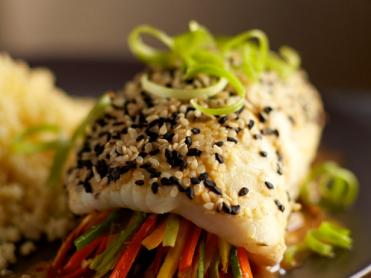 Sesame Seared Alaska Sole Roll Recipe | Food Network