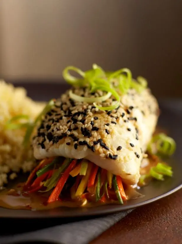 Sesame Seared Alaska Sole Roll Recipe | Food Network