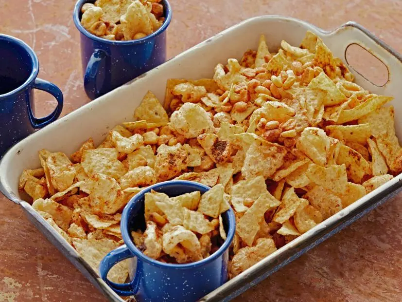Spicy Pig Skin and Corn Nut Snack Mix Recipe | Food Network Kitchen ...