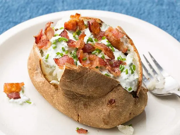 Sour-Cream-and-Chive Baked Potato with Crispy Bacon Recipe - Chef's Resource Recipes