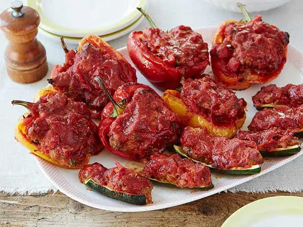 Stuffed Zucchini and Red Bell Peppers Recipe | Giada De Laurentiis ...