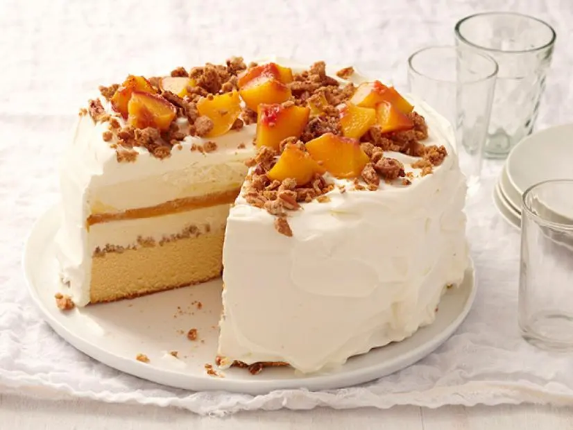 Peach Cobbler Ice Cream Cake Recipe | Food Network Kitchen | Food Network