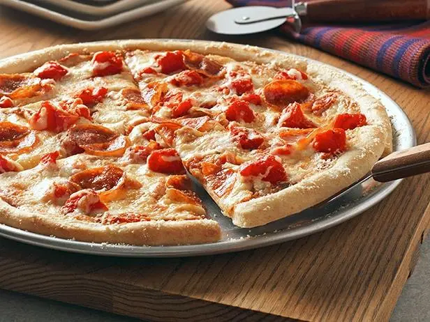 Cheesy Pepperoni Parmesan Pizza Recipe | Food Network