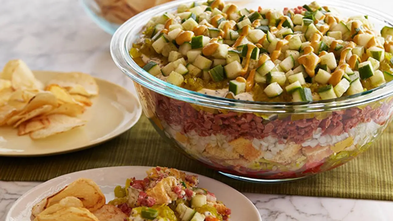 Ten-Layer Chicago Dog Dip Recipe | Food Network Kitchen | Food Network