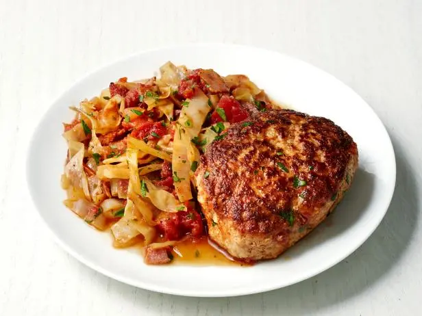 Turkey Meatloaves with Braised Cabbage Recipe - Chef's Resource Recipes