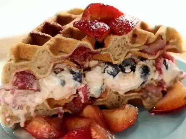 Strawberry Wafflewich with Fresh Berry Gelato Recipe | Jeff Mauro ...