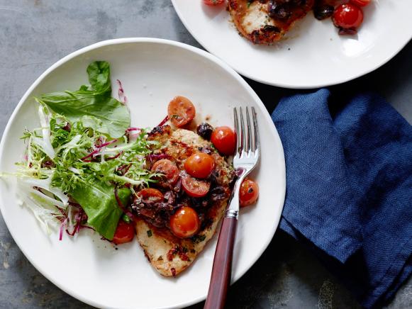 Pan Seared Chicken with Olives Recipe | Geoffrey Zakarian | Food Network