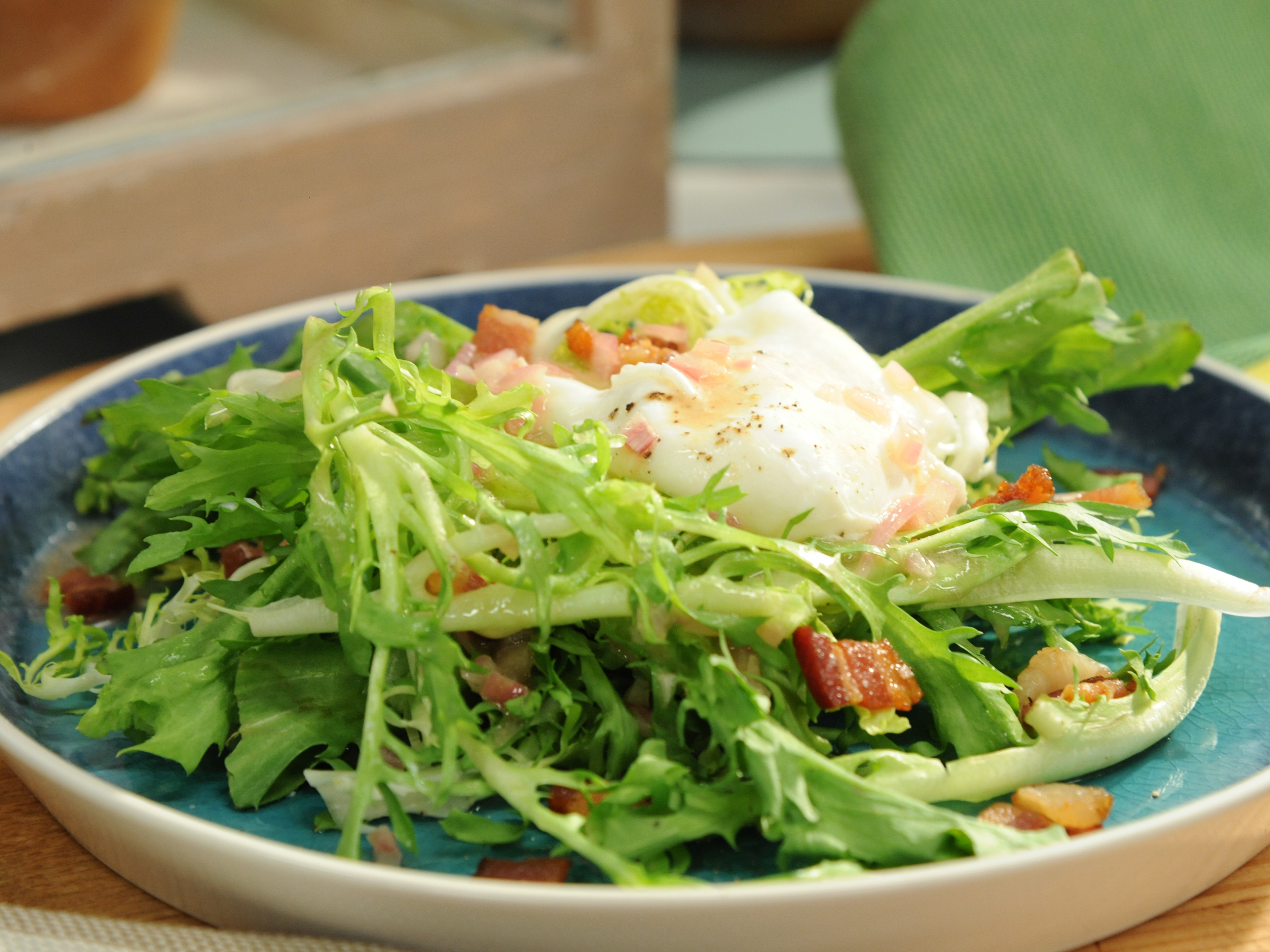 Frisee Salad with Egg and Bacon Recipe - Chef's Resource Recipes