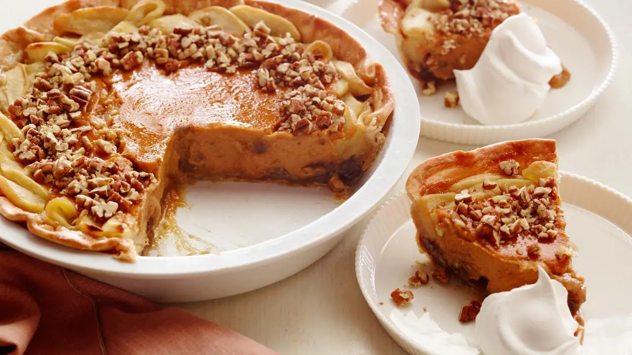 Apple-Pumpkin-Pecan Pie Recipe | Food Network Kitchen | Food Network
