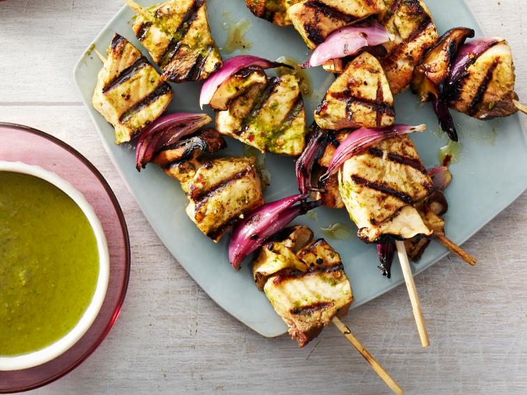Herbed Swordfish and Shiitake Kebabs Recipe | Food Network Kitchen ...