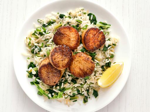 Cajun Scallops and Rice Recipe | Food Network Kitchen | Food Network