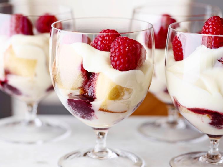 Raspberry Trifle with Rum Sauce Recipe | Sandra Lee | Food Network
