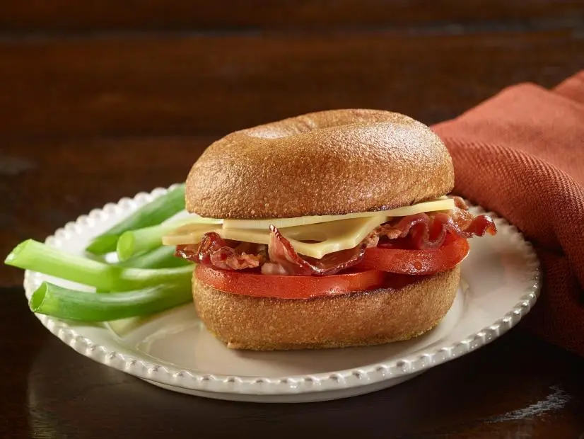 Gold Label Switzerland Swiss® & Bacon Bagel Recipe | Food Network