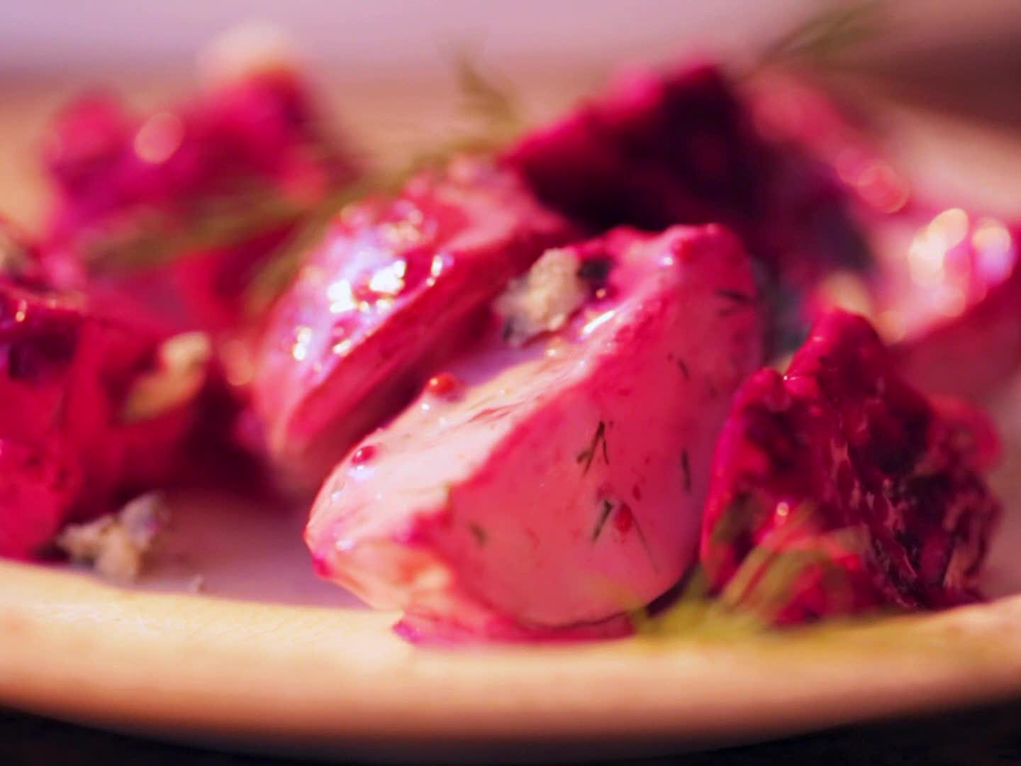 Beet and Potato Salad with Blue Cheese Dressing and Dill Recipe - Chef ...