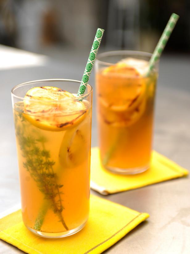 Thyme Lemonade with Grilled Lemon Slices Recipe | Food Network