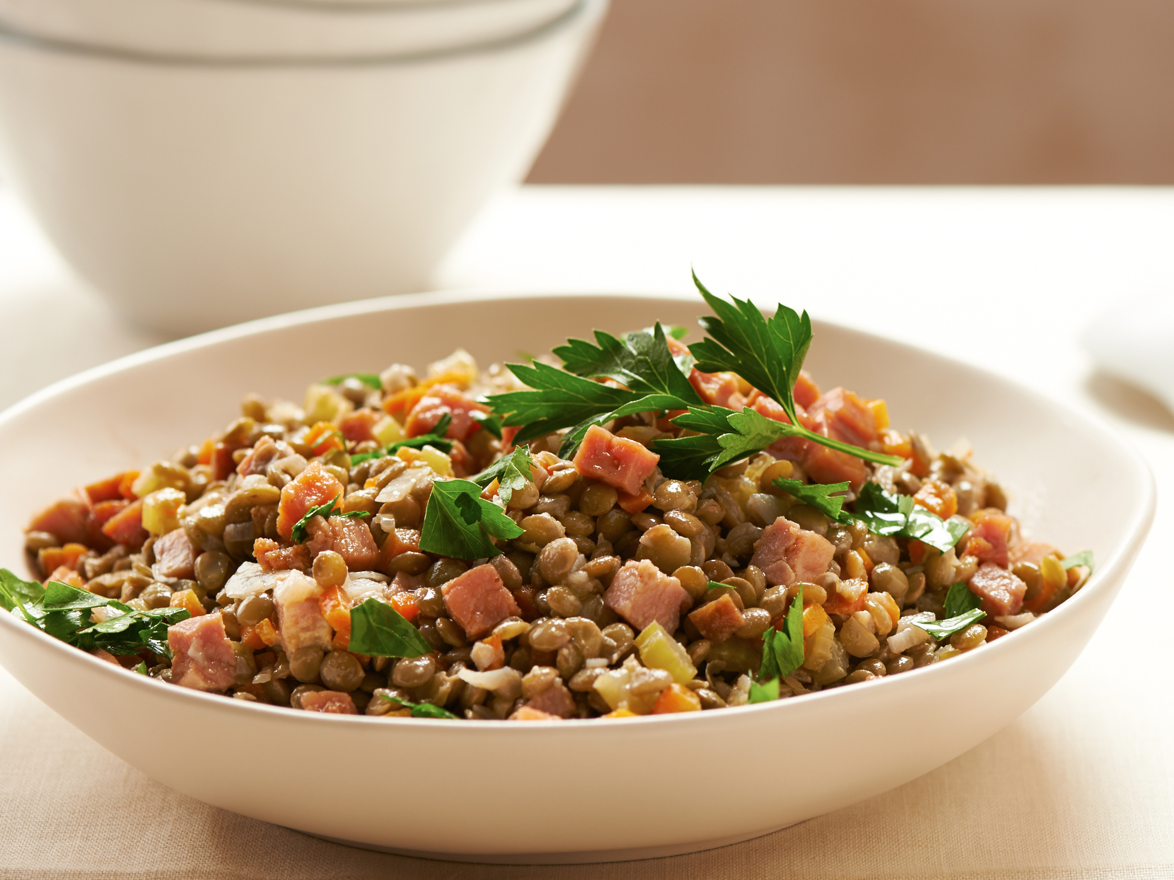 French Lentils with Bourbon-Glazed Ham Recipe - Chef's Resource Recipes