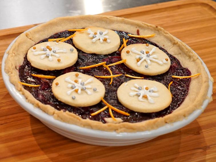 First Snow Cherry Pie with Snowflake Sugar Cookies Recipe | Food Network