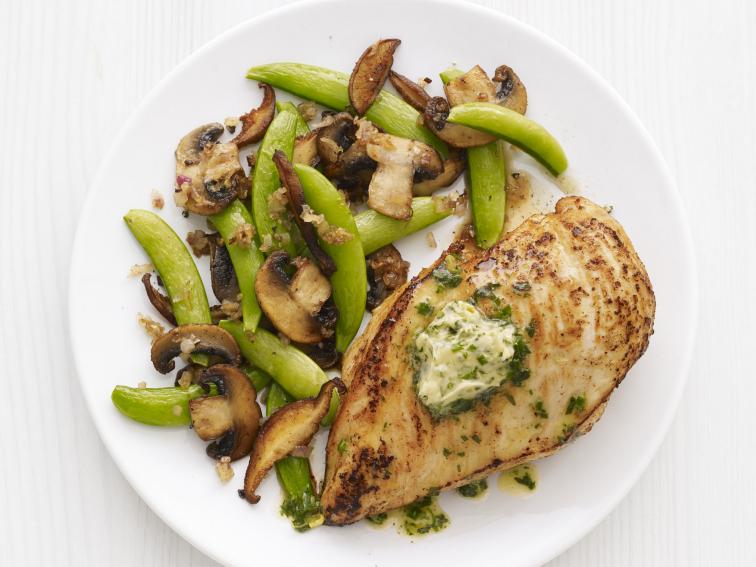 Herbed Chicken with Snap Peas and Mushrooms Recipe | Food Network ...