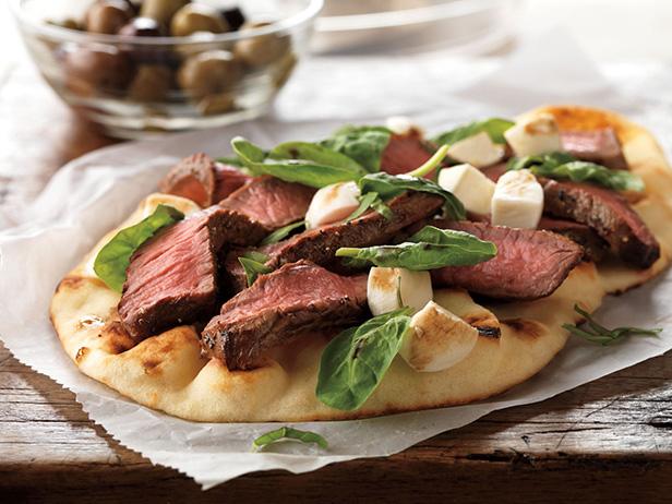 Grilled Steak and Fresh Mozzarella Flatbread Recipe | Food Network