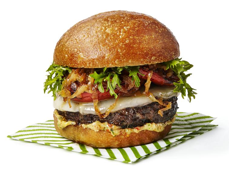 Italian Burgers with Roasted Tomatoes and Caramelized Onions Recipe ...