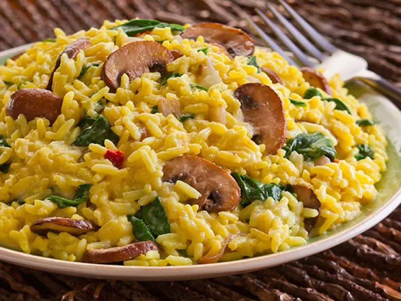 Creamy Spinach & Mushroom Risotto Recipe | Food Network