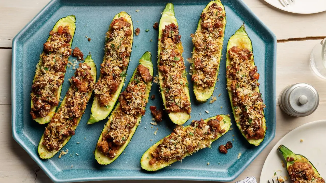 Sausage-Stuffed Zucchini Boats Recipe | Nancy Fuller | Food Network