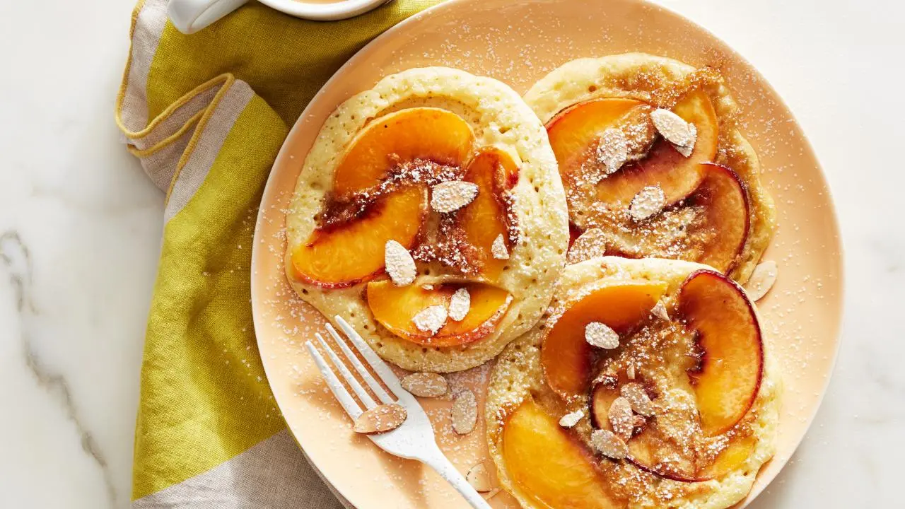 Peach Cobbler Pancakes Recipe | Food Network Kitchen | Food Network