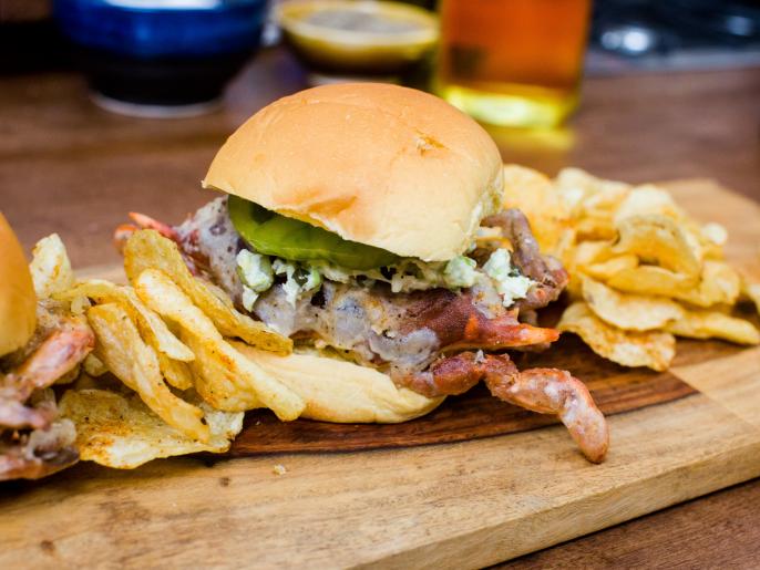 Tempura-Fried Soft-Shell Crab Sandwiches with Tartar Sauce Slaw and ...