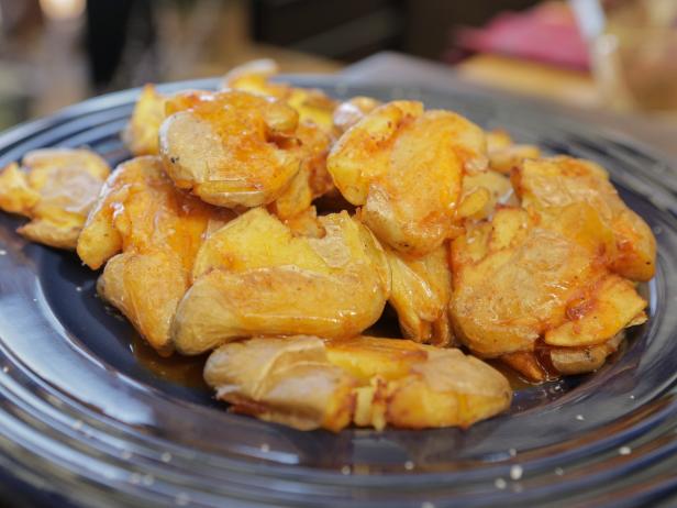 Smashed Fingerlings with BBQ Sauce Recipe | Guy Fieri | Food Network