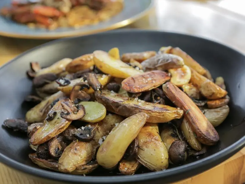 Roasted Fingerlings with Cremini Mushrooms Recipe | Guy Fieri | Food ...