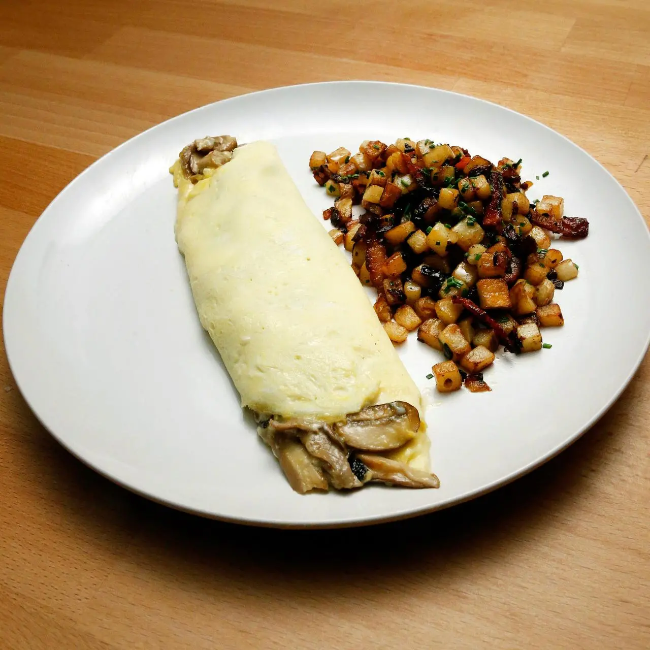 how to cook bacon and mushroom omelette