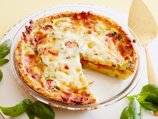 Hash Brown, Tomato and Mozzarella Quiche Recipe | Food Network Kitchen ...