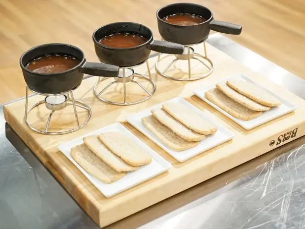 Honey Butterscotch Fondue with Salted Pecan Cookies Recipe | Food Network