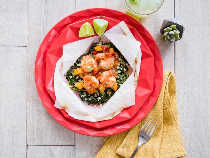 Mango Habanero Shrimp and Quinoa Packets Recipe | Food Network