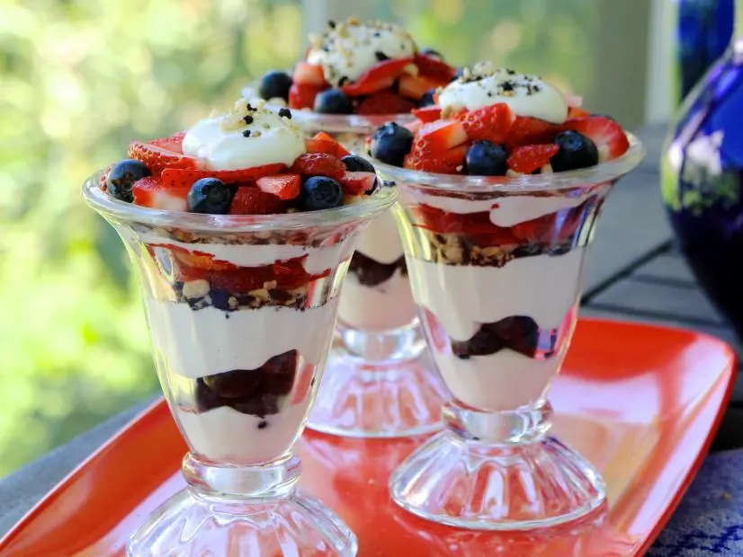 Patriotic Cheesecake Parfaits Recipe | Marge Perry | Food Network
