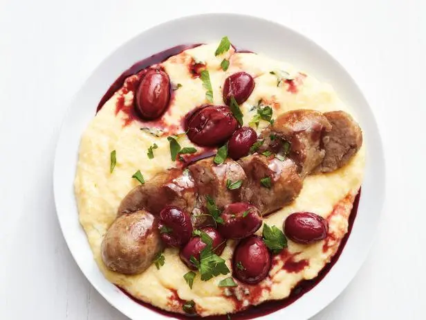 Sausages and Grapes with Cheesy Polenta Recipe | Food Network Kitchen ...