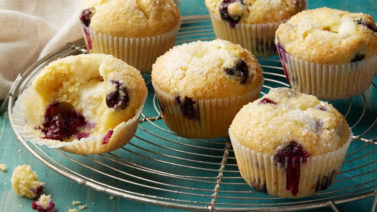 Cheesecake-Stuffed Blueberry Muffin Recipe | Food Network Kitchen ...