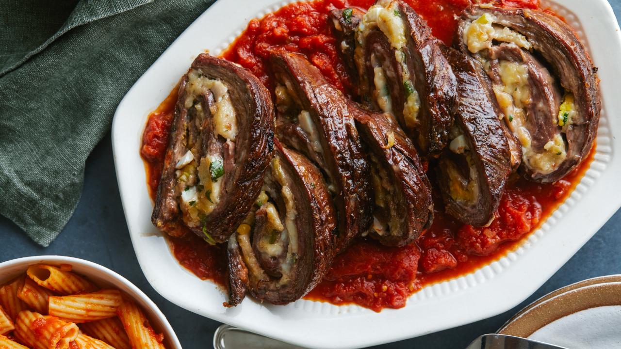 Beef Braciola Recipe | Food Network Kitchen | Food Network