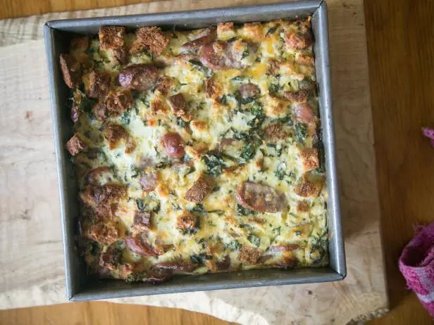 Gluten-Free Sausage-Kale Strata Recipe | Shauna James Ahern | Food Network
