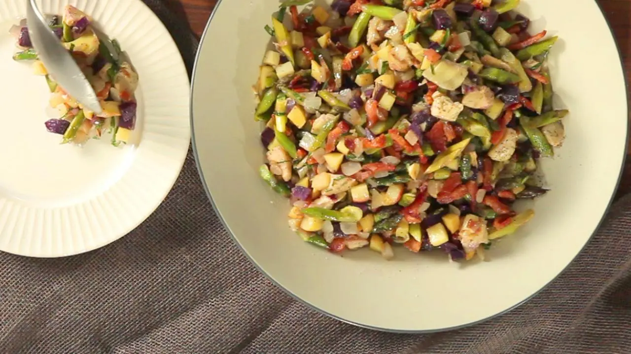 Warm Roasted Vegetable Salad with Bacon Vinaigrette Recipe | Food Network